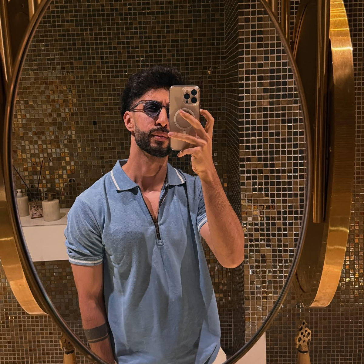 Sky Blue Zipper Polo – Dada Tribe